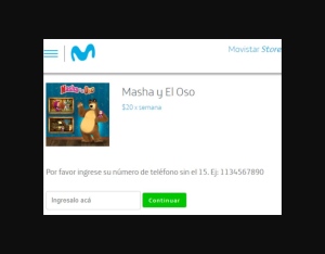 [1-click] AR | Masha y El Oso (Movistar) - Affiliate Program, CPA Offer - Affplus
